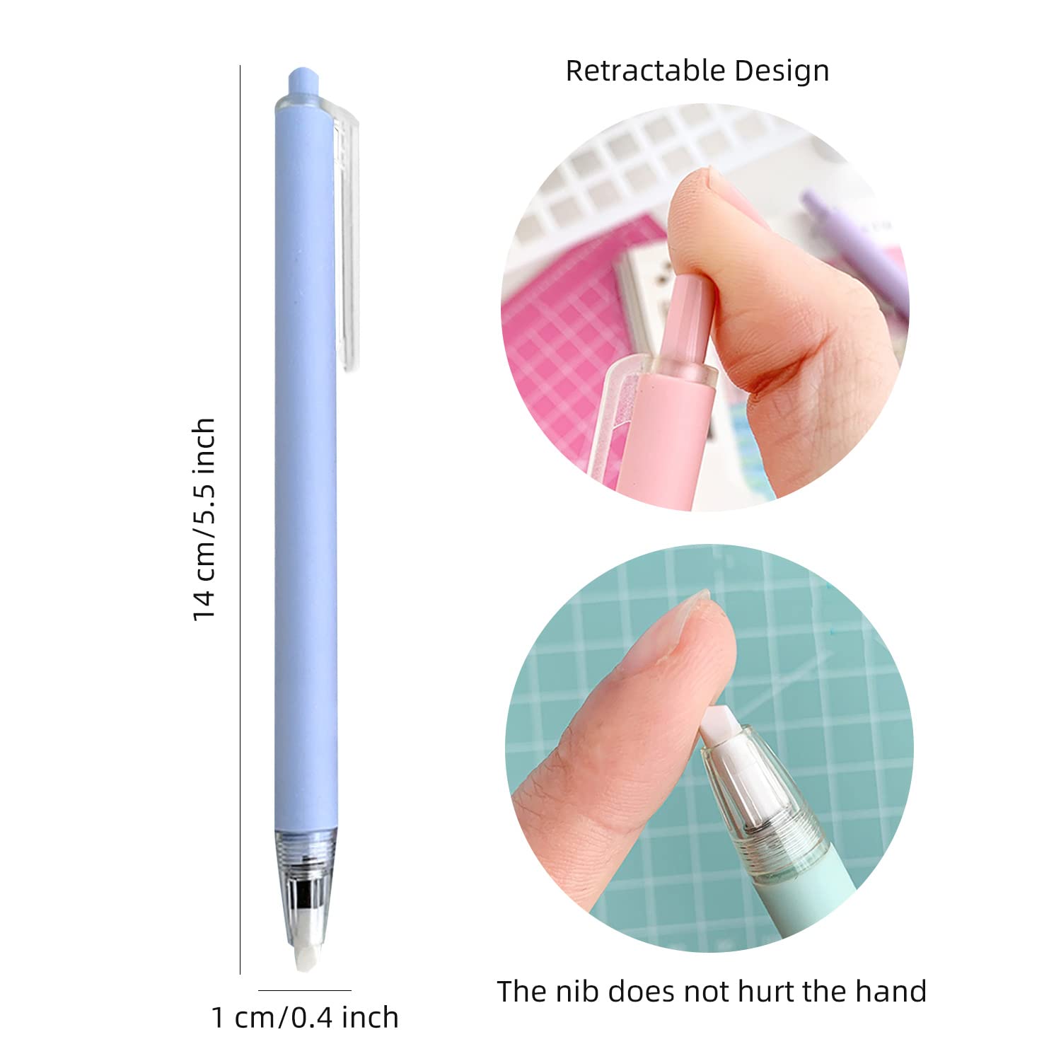 GINCEVHY 4 PCS Morandi Color Retractable Paper Cutter Pen, Craft Art Ceramic Blade, Safety Hobby Knife with Precision Blade for School and Home