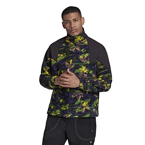 adidas Originals Men's Big Trefoil Printed Polar Fleece Track Top, Multicolor, XL