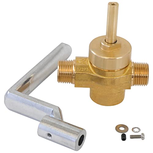 Endurance Pro WR-GV Wok Gas Valve with Handle for Commercial Wok Range, CSA Approved, 1/2" NPT X 1/2" NPT 1/2 PSI, For Jade 4418600000, Imperial 16201620