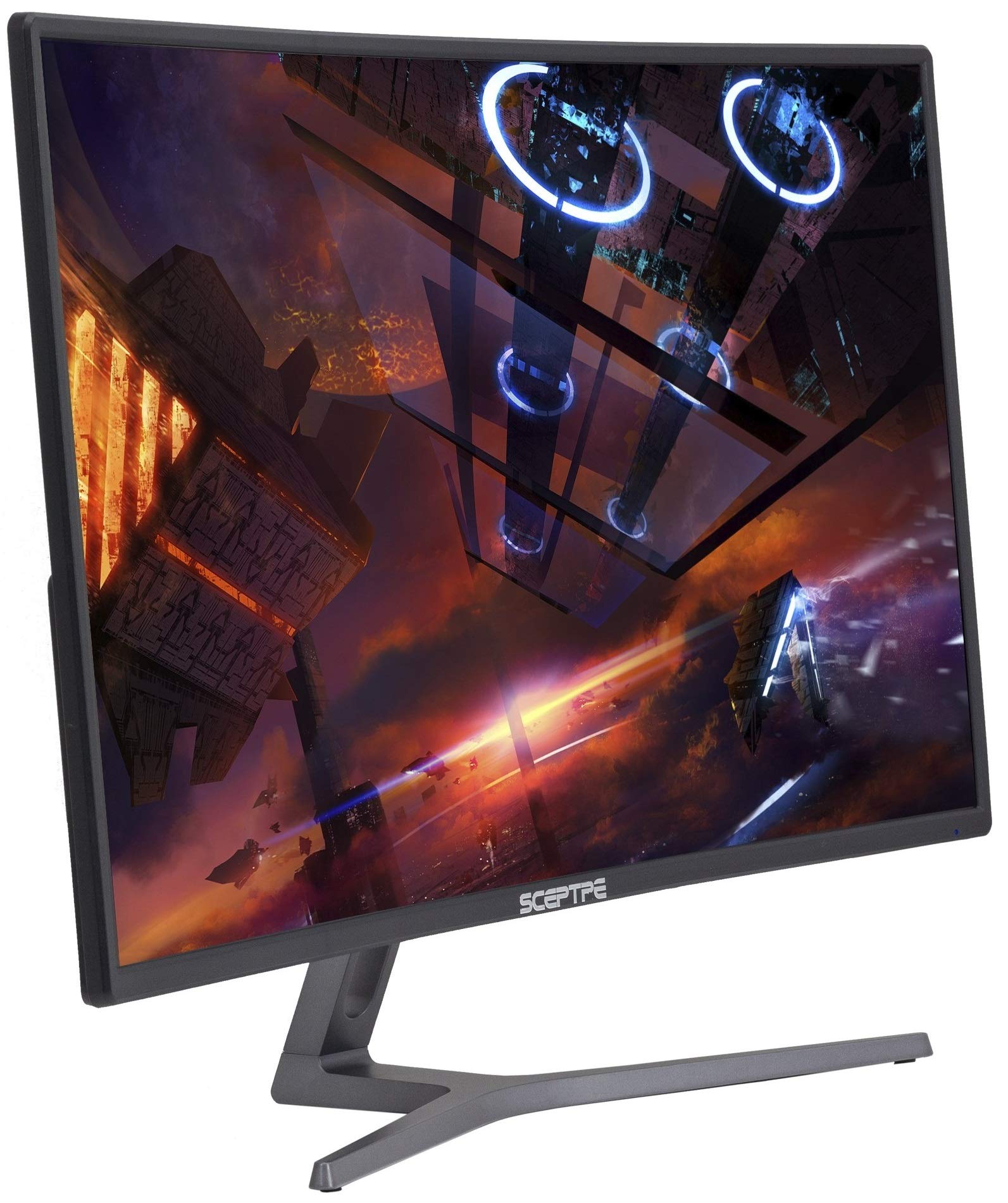 Sceptre C275B-144RR AMD FreeSync DisplayPort HDMI DVI Ports 27" Curved Professional 144 Hz Monitor Metal Black