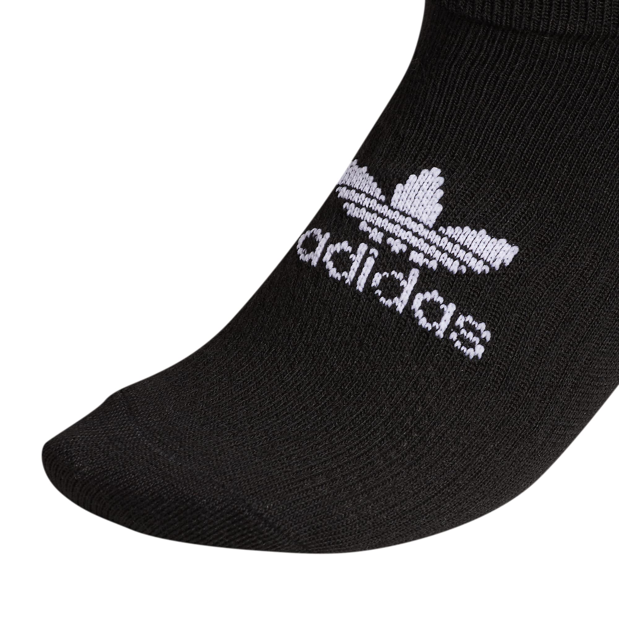 adidas Originals Women's Originals Trefoil Superlite 6-Pack No Show, Black/White, Medium