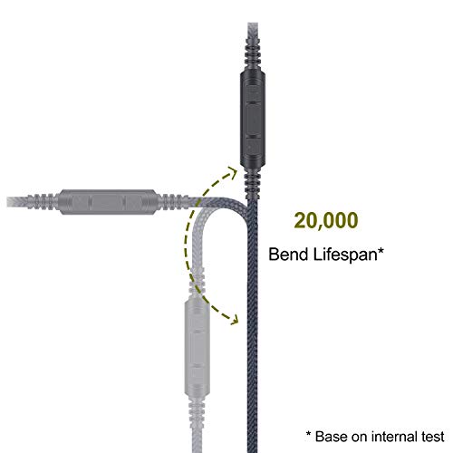 Audio Replacement Cable with in-Line Mic Remote Volume control Compatible with Sennheiser HD4.40, HD 4.40 BT, HD4.50, HD 4.50 BTNC, HD4.30i, HD4.30G Headphone and Compatible with Samsung Galaxy Huawei