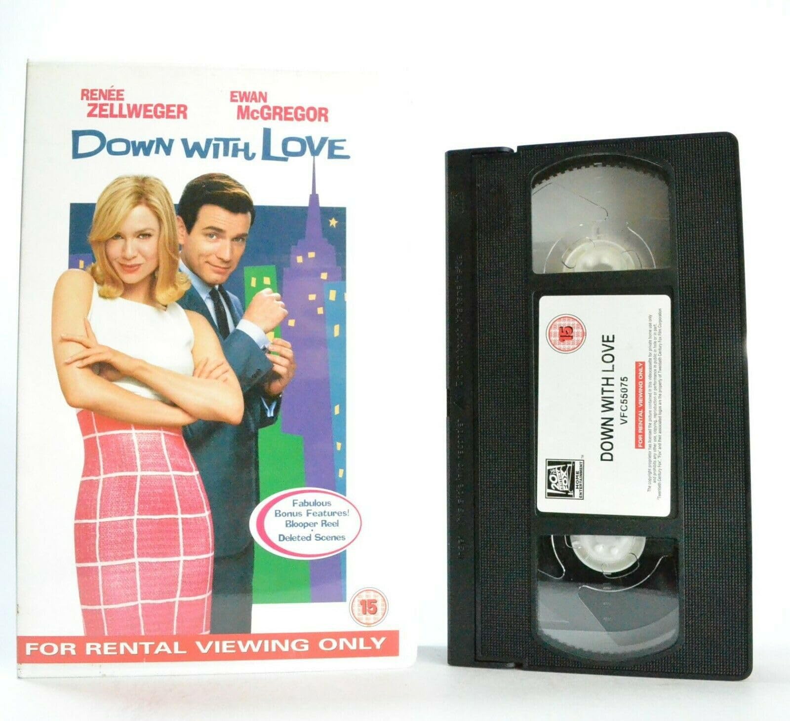 Down With Love: R.Zellweger/E.McGregor - Romantic Comedy - Large Box - Pal VHS
