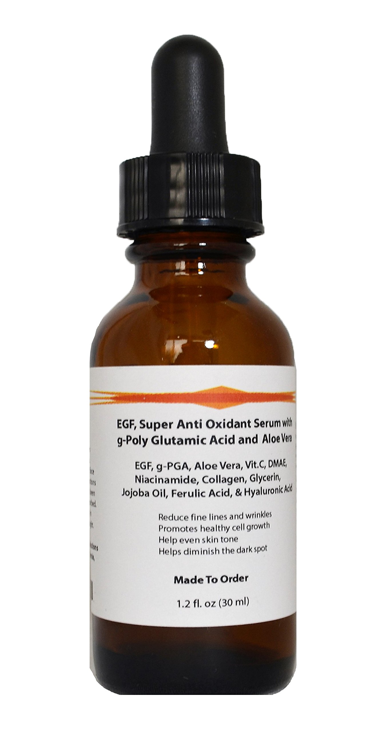 EGF, Super Anti Oxidant Serum with Gamma Poly Glutamic Acid and Aloe Vera Serum (1.2oz)