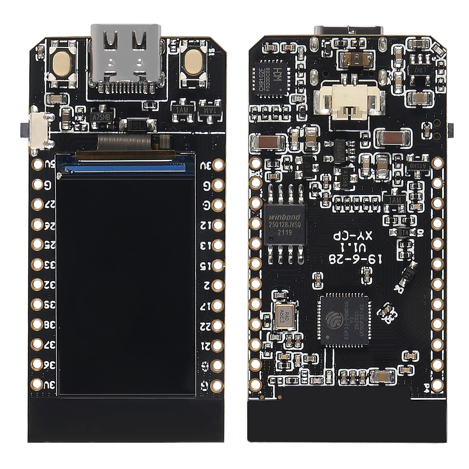 AITIAO 2PCS ESP32 LCD WiFi Kit ESP-32 1.14 Inch LCD Display Wi-Fi BLE CH9102F Chip ESP32 USB Type-C Internet Development Board for ESP8266 NodeMCU