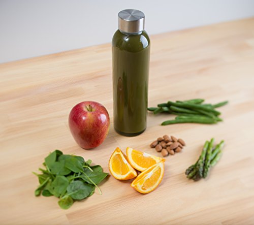 Epica 18 oz Clear Glass Bottles with Lids | Natural BPA Free Eco Friendly , Reusable Refillable Water Bottles for Juicing | Wide Mouth Liquid Storage Containers for Refrigerator | Water Bottle Set of 6