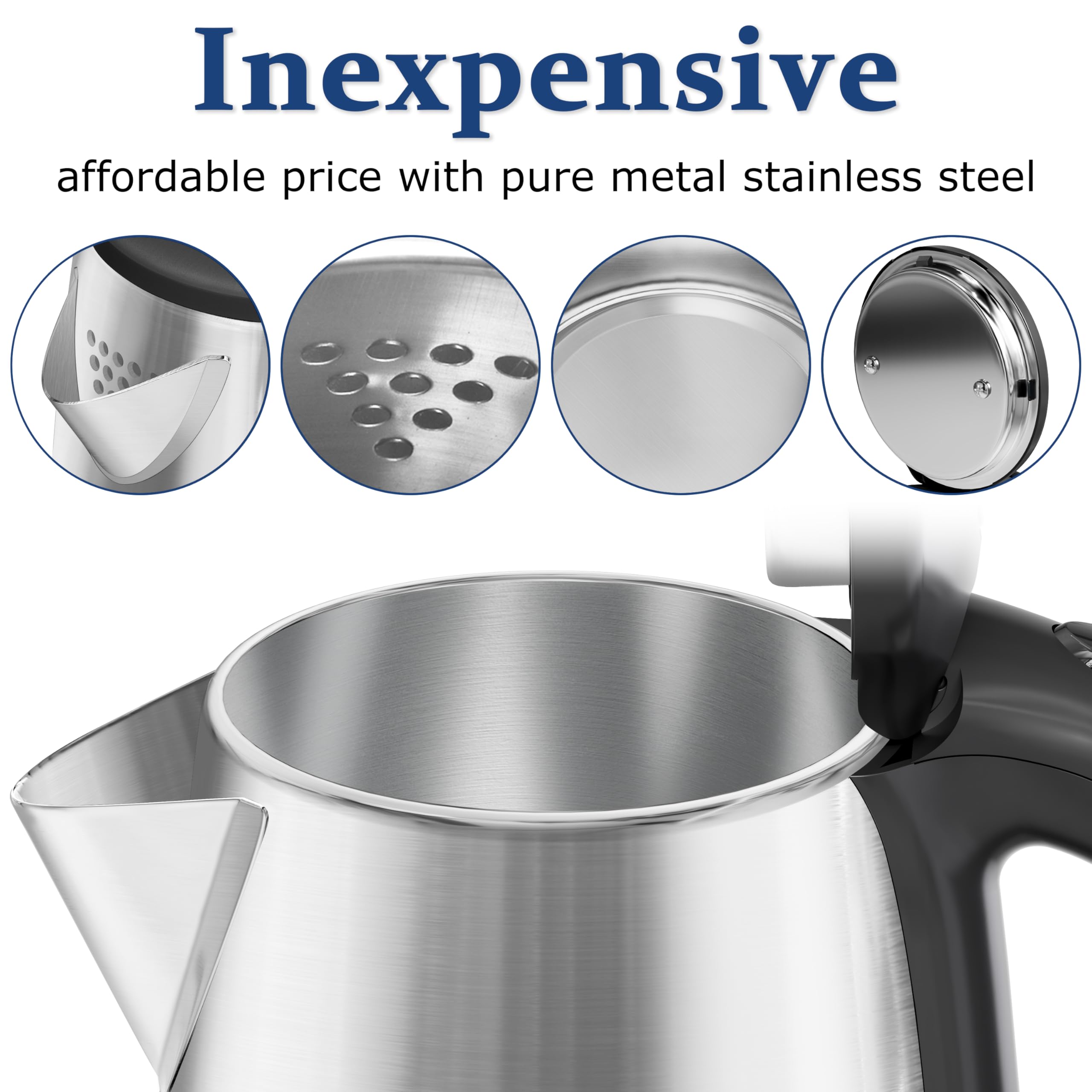 DEZIN Electric Kettle Upgraded, BPA Free 2.5L Stainless Steel Tea Kettle, Fast Boil Water Warmer with Auto Shut Off and Boil Dry Protection Tech for Coffee, Tea, Beverages