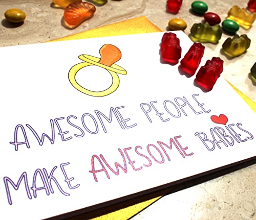 Awesome People Make Awesome Babies Cute and Sweet Congratulations Card - Funny Unique Handmade New Baby Card for New Mom Dad, Baby Shower Congrats Gift