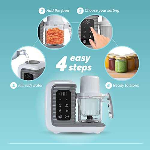 Children of Design 8 in 1 Smart Baby Food Maker & Processor, Steamer, Blender, Cooker, Masher, Puree, Formula & Bottle Warmer Prep System