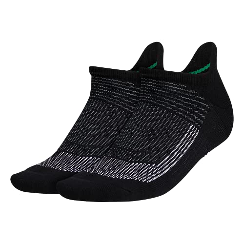 adidas Ub21 Superlite Running Tabbed No Show Socks (2-Pair), Black/Grey/White, Large