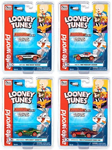 Auto World Thunderjet R33 Looney Tunes Daffy Duck - 1963 Buick Riviera HO Scale Slot Car
