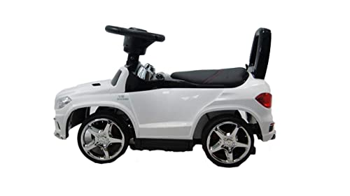 Best Ride On Cars 4 in 1 Mercedes Battery Powered Push Car, White, Large