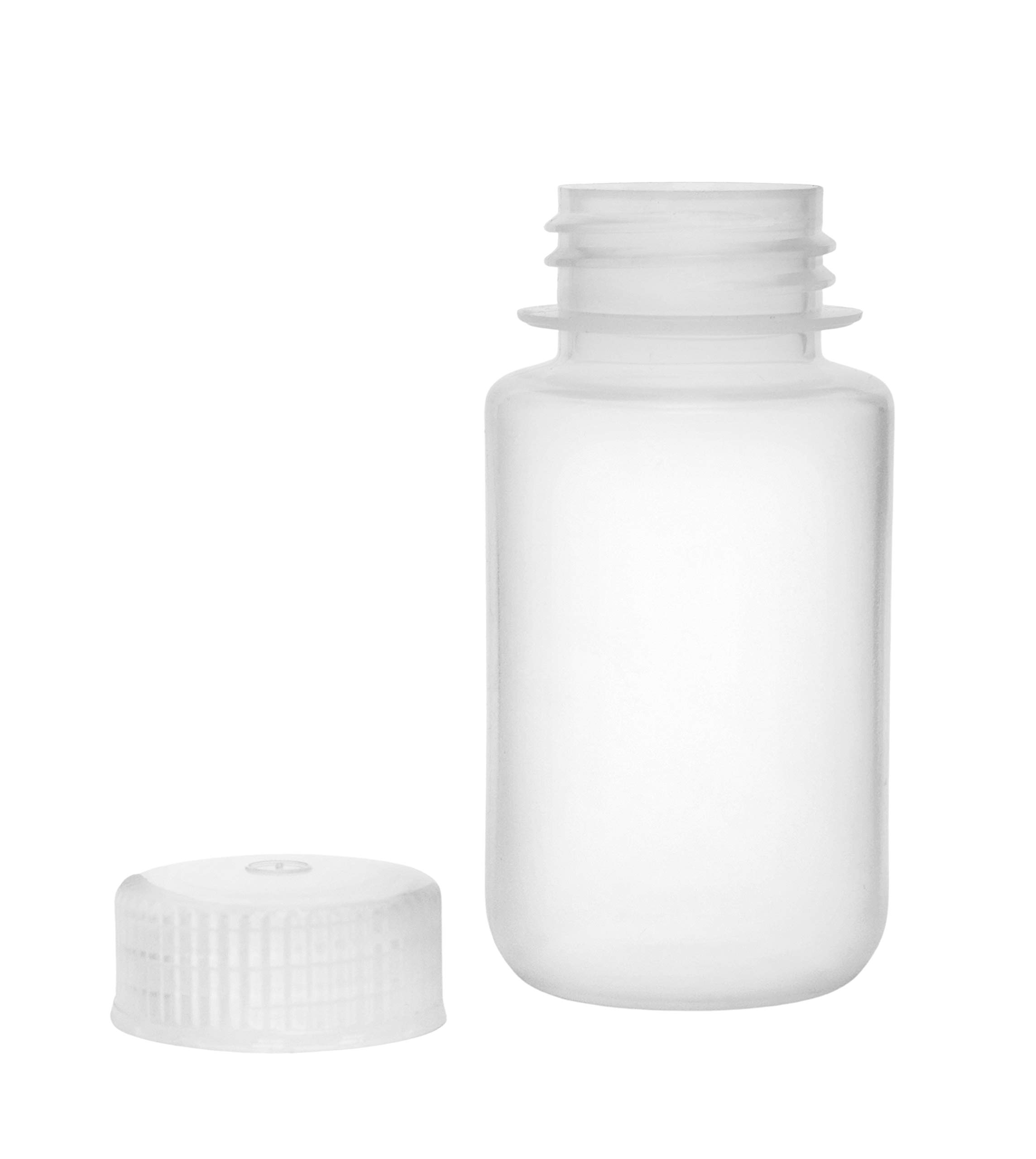 EISCO Reagent Bottle, 125ml - Wide Mouth with Screw Cap - Polypropylene - Translucent