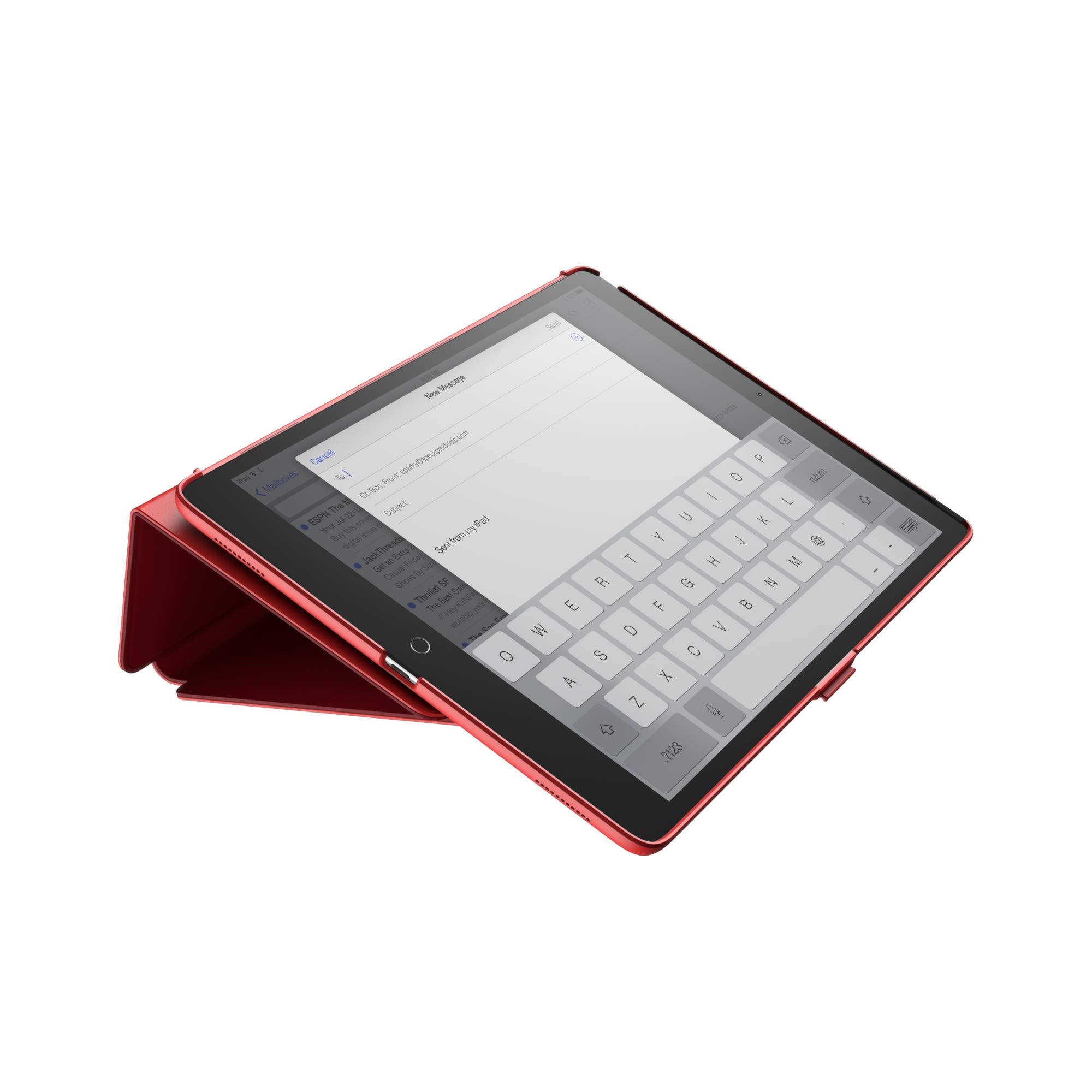 Speck Products Compatible Case for Apple iPad 9.7" (2017/2018, Also fits 9.7" iPad Pro/Air 2/Air), Balance FOLIO Case/Stand, Dark Poppy Red/Velvet Red
