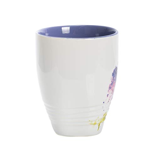 DEMDACO Kaleidoscope Butterfly Watercolor Blue 16 Ounce Glossy Stoneware Mug With Handle