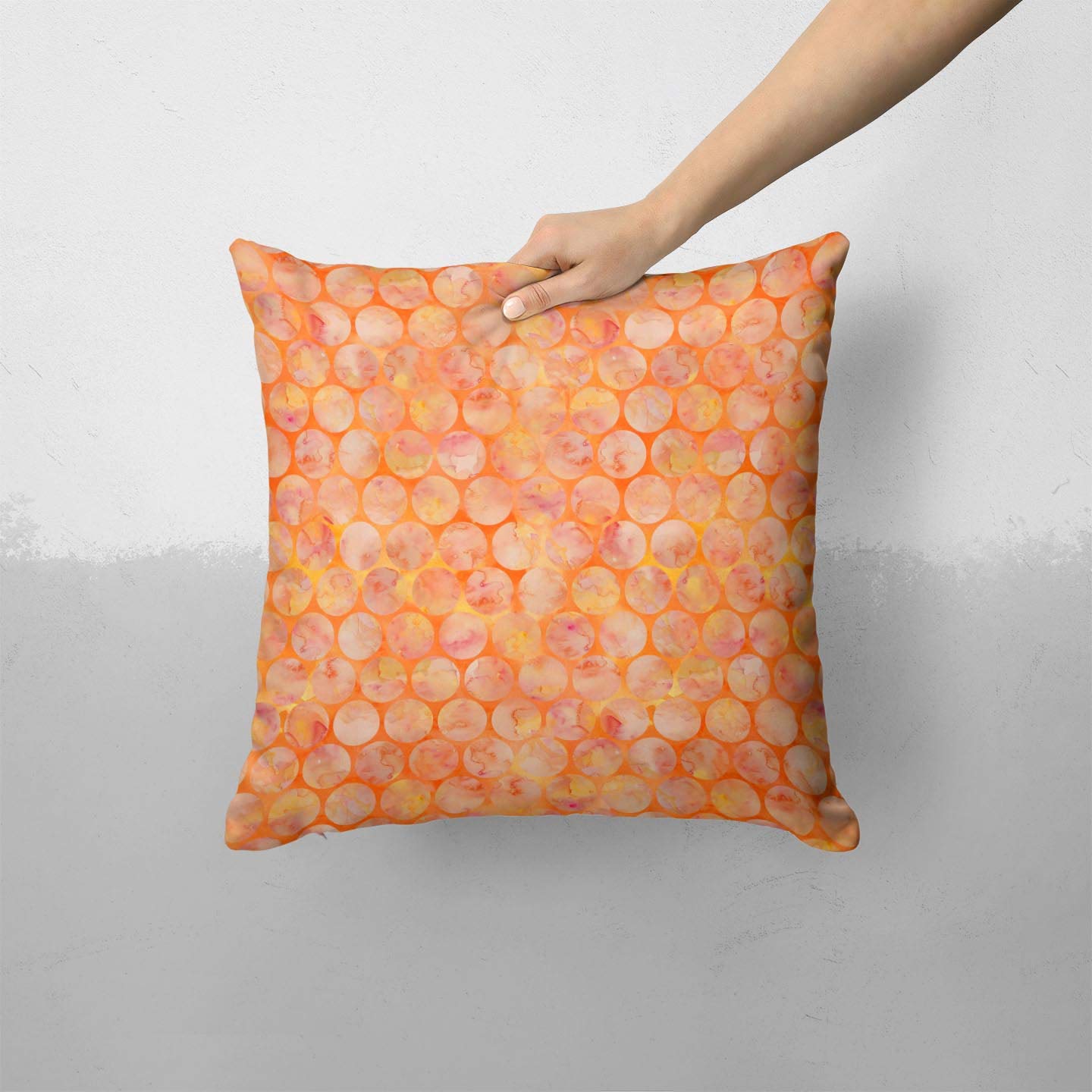 iiRov Orange Sorted Large Watercolor Polka Dots - Custom Decorative Home Decor Indoor or Outdoor Throw Pillow Cover for Sofa, Bed or Couch Cushion (Pillow CASE Cover ONLY)