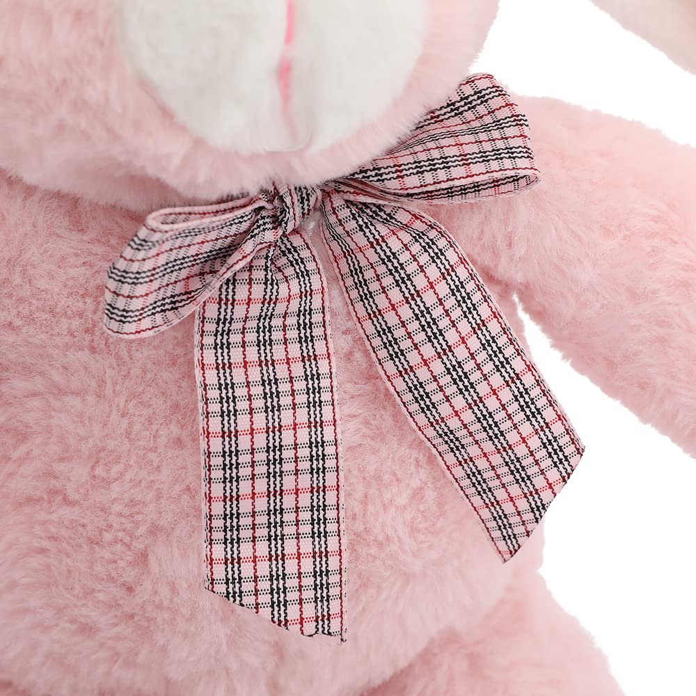 BENINY Easter Bunny Stuffed Animal in 3 Colors, Cute Stuffed Bunny Rabbit Plush Toys Gift for Girls Kids,14 Inches (Grey/White/Pink)