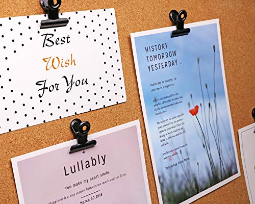 Tupalizy 15PCS Push Pins Clips Bulldog Thumbtack Clips for Bulletin Cock Board Wall Office School Home Cubicle Pictures Documents Notes Papers Calendars Photos Files Artworks Craft Projects (Black)