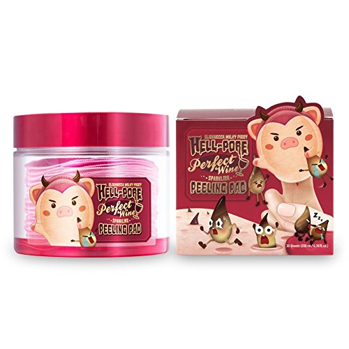 Elizavecca Exfoliate,Cleansing, Milky Piggy Hell-Pore Perfect Wine Sparkling Peeling Pad