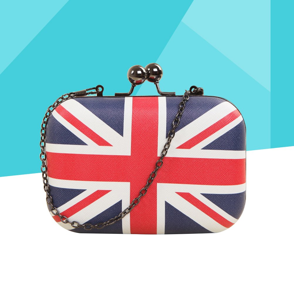 BESTOYARD British Flag Woman Crossbody Shoulder Bag Chain Bag Handbag Evening Party Bag Cellphone Wallet Purse