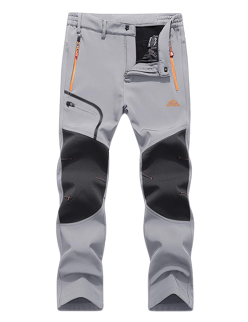 EKLENTSON Mens Hiking Pants Outdoor Fishing Snow Ski Warm Lightweight Work Pants Light Grey
