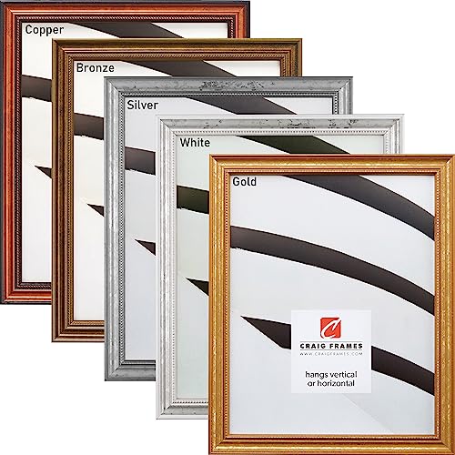 Craig Frames Made-To-Order Custom Picture Frame with Glass, Any Size 4x4 to 12x18 (.25" Increments), 314 Ornate Wood, (5) Colors