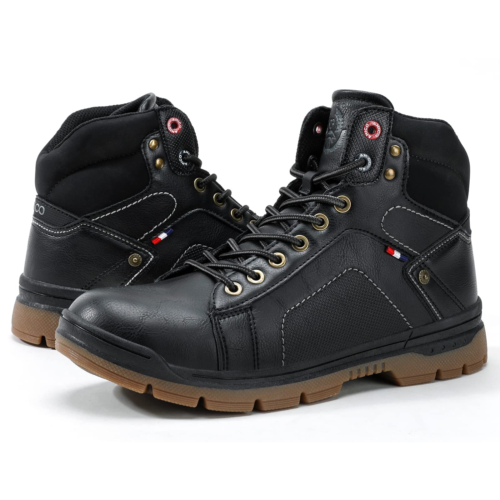 Ahico Men's Hiking Boots Water Resistant Walking Trekking Camping Snow Boots Breathable Outdoor Trail