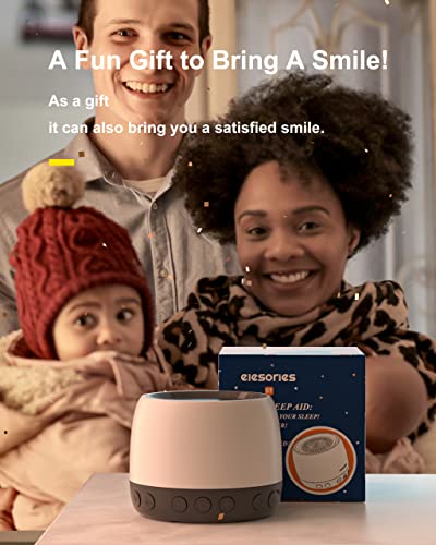 elesories White Noise Machine, Sound Machine with13 Non Looping Natural Soothing Sounds for Adults Baby Sleeping, Also Be Used as a Multifunctional Speaker for Home, Office Privacy | Nursery | Travelā¦