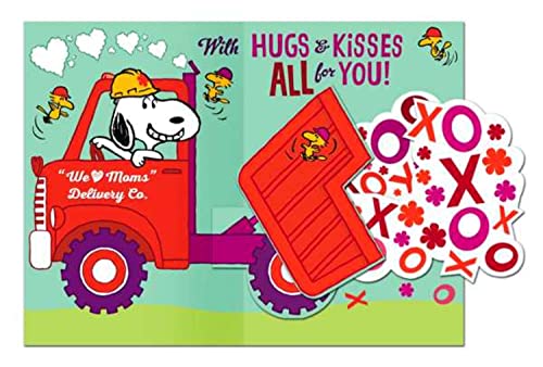 Hallmark Pop Up Peanuts Mothers Day Card or Birthday Card for Mom (Snoopy, Hugs and Kisses for You) (0599MBC7615)