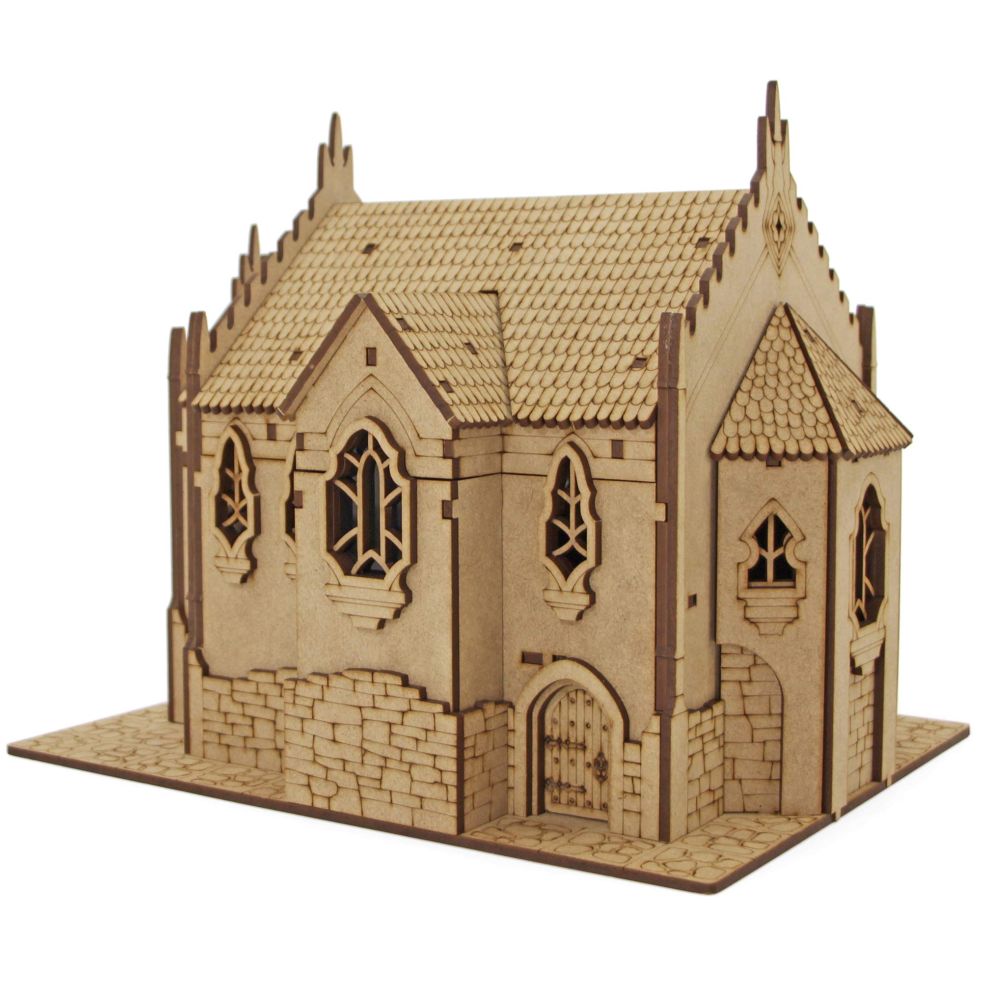 Temple Church D&D Wooden Laser Cut Buildings Fantasy Terrain 25mm 32mm 28mm Miniatures for Dungeons and Dragons, Pathfinder & Other Tabletop RPG