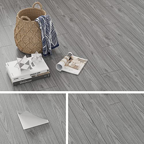 CHIHUT 36 Pack Bathroom Floor Tiles Peel and Stick Waterproof Laminate Flooring Planks 6''x36'' Removable Wood Vinyl Plank Flooring Self Adhesive Vinyl Tile for Living Room Bedroom Kitchen RV DIY