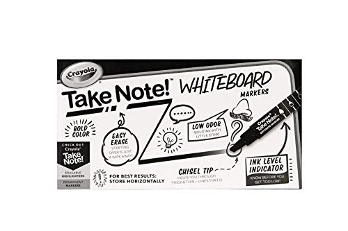 Crayola Take Note Black Dry Erase Markers, Kids At Home Activities, Chisel Tip, Office & School Supplies, 12 Count