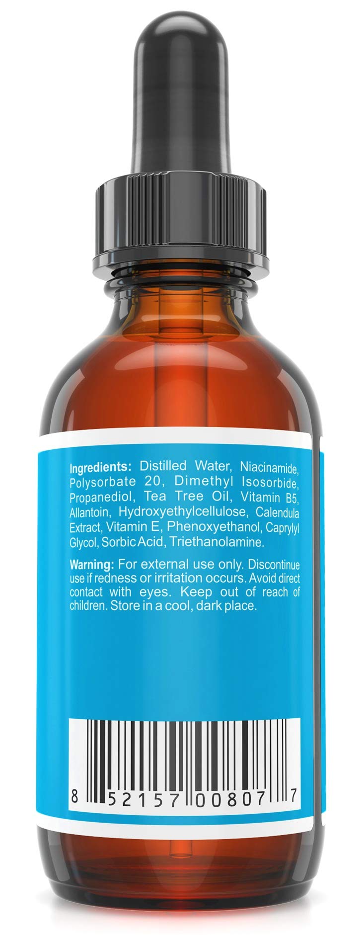 NiacinaMax Serum with 10% Niacinamide (Vitamin B3), Tea Tree Oil, Calendula Extract, Allantoin and Vit. B5 & E – Enhanced Dermal Penetration – Shrinks Pores & Reduces Blemishes on Skin – 2 oz / 60 ml