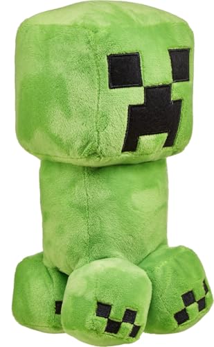 Mattel Minecraft Basic 8-inch Plush Creeper Stuffed Animal Figure, Soft Doll Inspired by Video Game Character