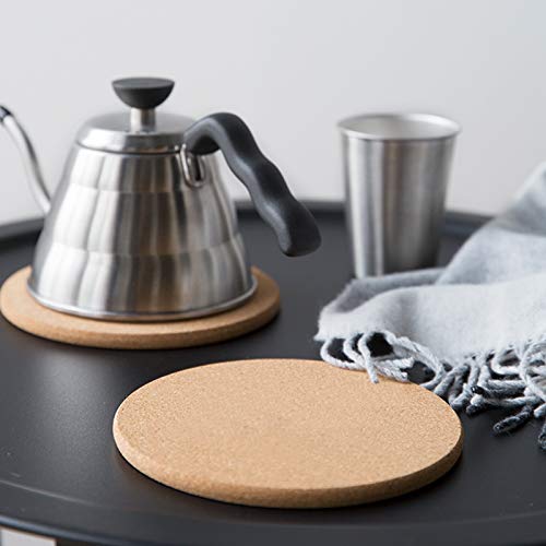 CRCHOM 8 Pack Cork Trivet Set 8" Diameter x 0.4" Thick Round Cork Hot Pads for Dishes, Pots, Pans and Plants