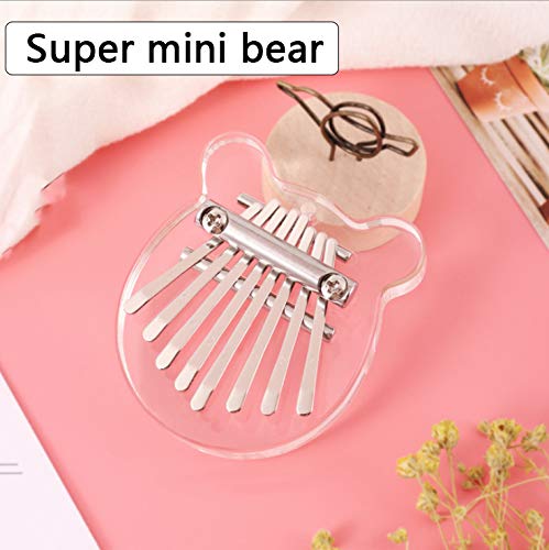 8 Key Kalimba Thumb Piano, Super MiNi Transparent Acrylic Finger Piano Musical Instrument Suitable for Beginners and Children's Toys.