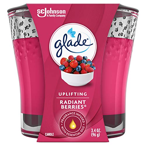 Glade Candle Jar, Air Freshener, Radiant Berries, 3.4 Oz