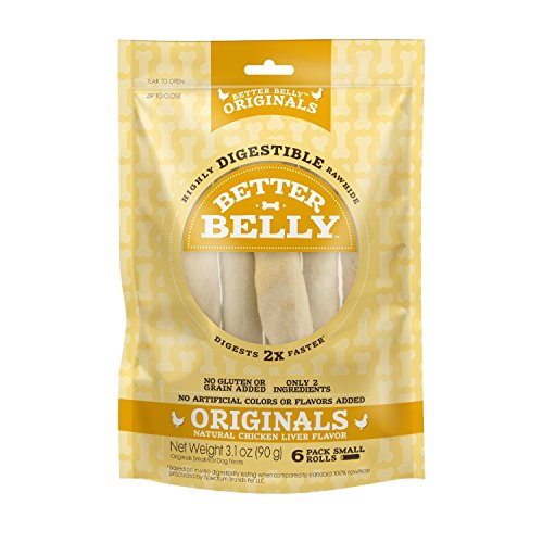 Better Belly Highly Digestible Rawhide Small Roll Chews, Treat Your Dog to a Chew with NO Artificial Colors or Flavors