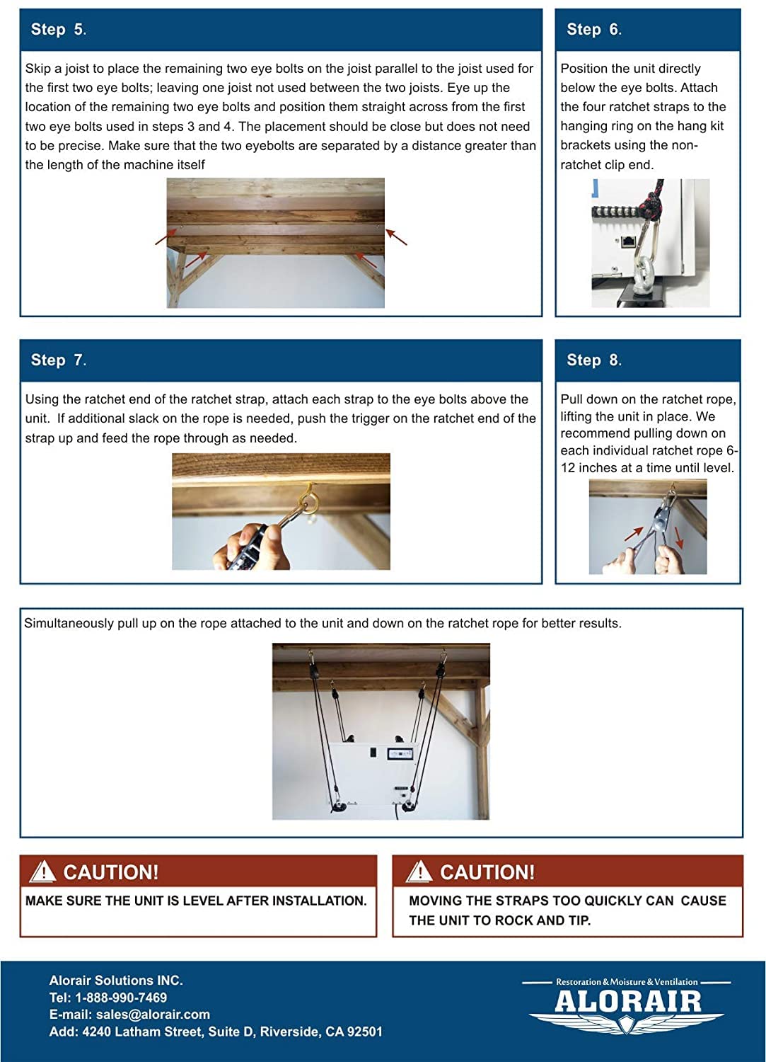 ALORAIR Hanging Kits for Crawl Space & Basement Dehumidifiers, Easy Way to Raise and Lower dehumidifier, Helps reduce noise and vibration of the unit