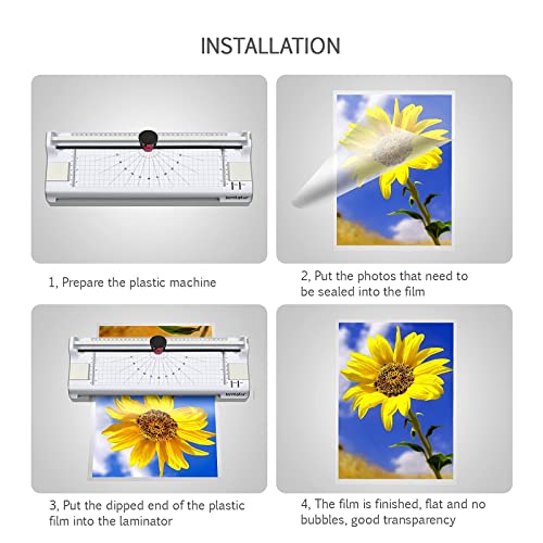 Lamtetur laminator Machine with Laminating Sheets for A3/A4/A5/A6,7 in 1 Thermal laminator Built in Paper Trimmer,Corner Rounder use for Home/Office