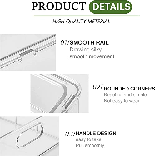 bealy Can Organizer for Refrigerator,Refrigerator Organizer Bins,Extra Large Stackable Fridge Organizer,Pantry, Makeup,Bathroom Organizer