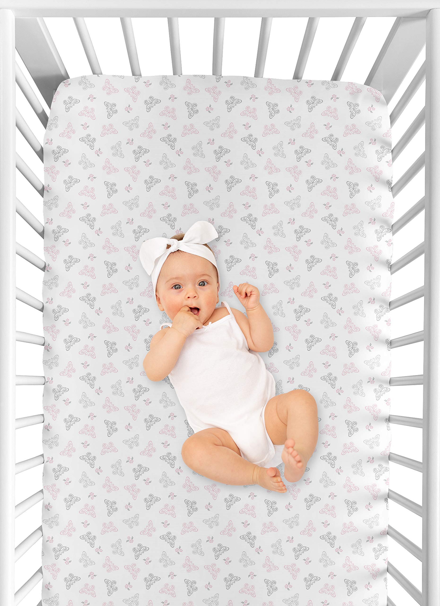Fitted Crib Sheet for Shabby Chic Alexa Baby/Toddler Bedding - Butterfly Print…