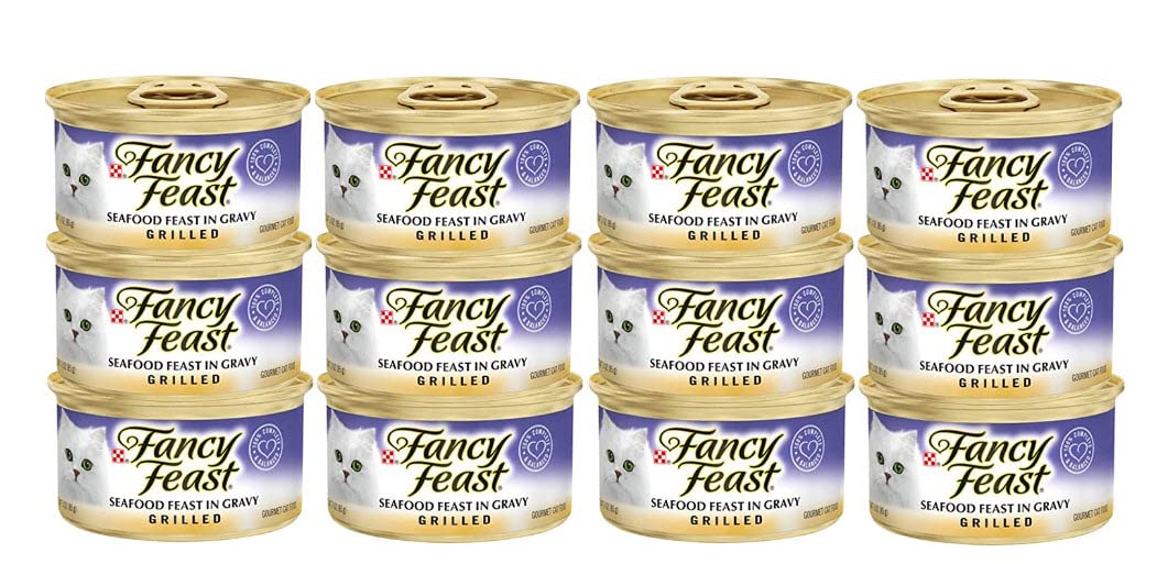 Fancy Feast Grilled Seafood Feast in Gravy Canned Cat Food, 3-oz, case of 12 cans