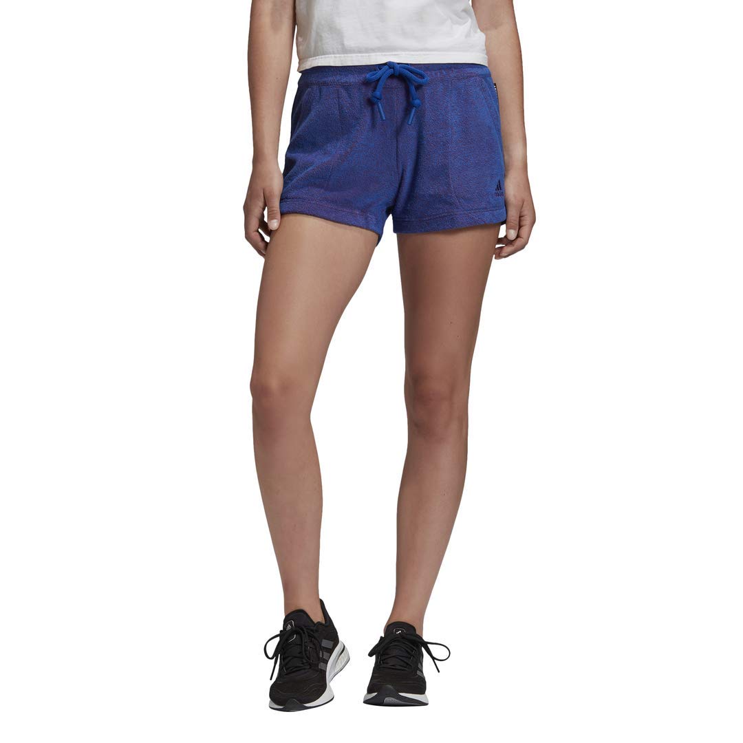 adidas womens Lightweight Shorts AEROREADY Blue/Scarlet Melange XX-Large