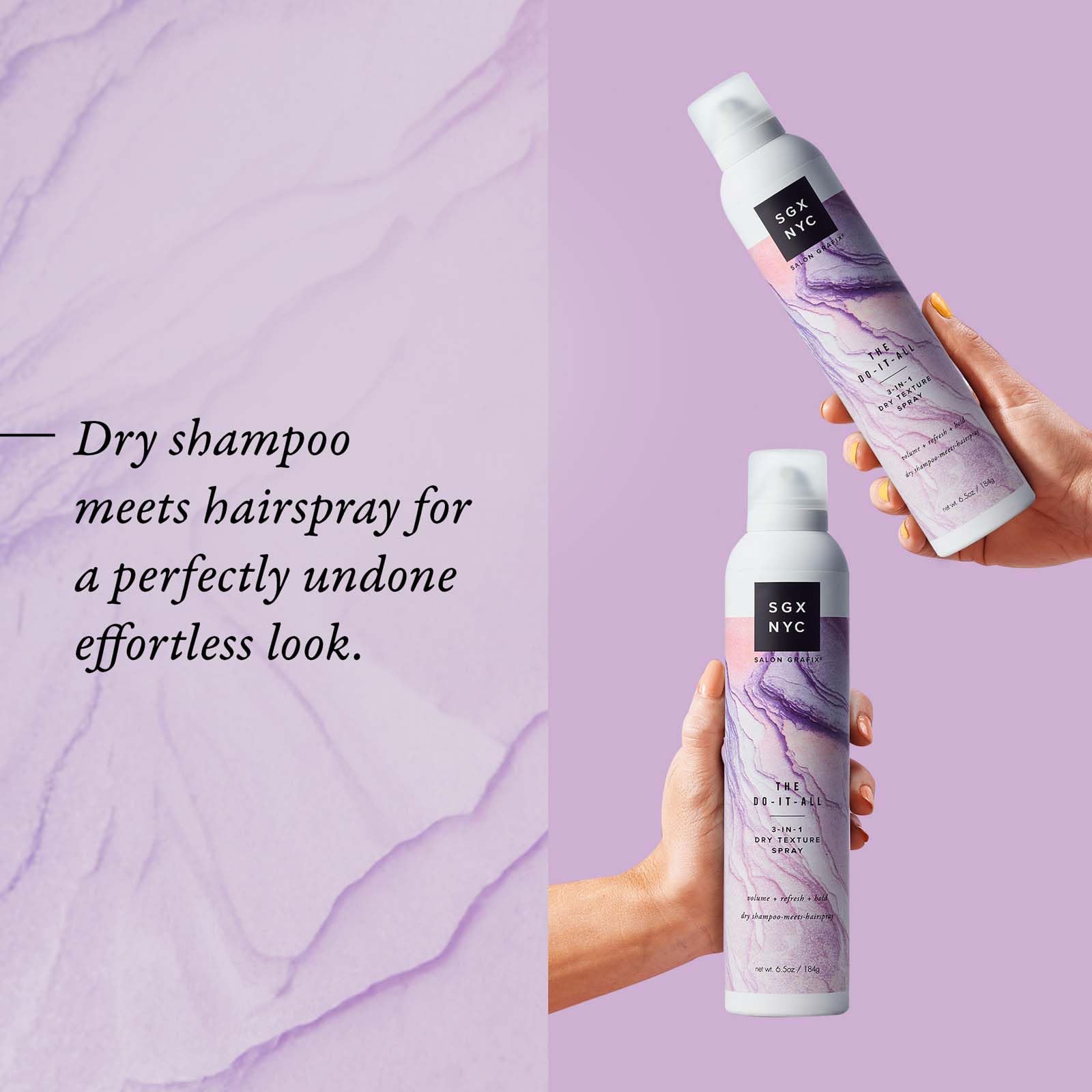 SGX NYC Dry Texture Spray - 3-in-1 Versatile Dry Shampoo and Hairspray for Refreshed Hair - 6.5 oz - UV Protection, Paraben Free, Vegan Friendly, Cruelty Free