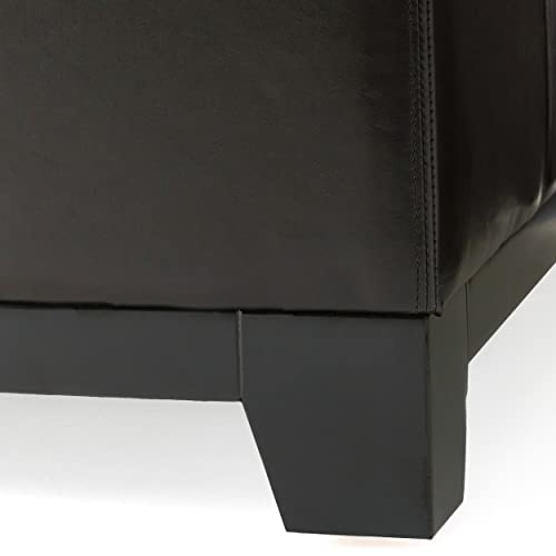 Christopher Knight Home Darlington Bonded Leather Ottoman, Espresso Brown