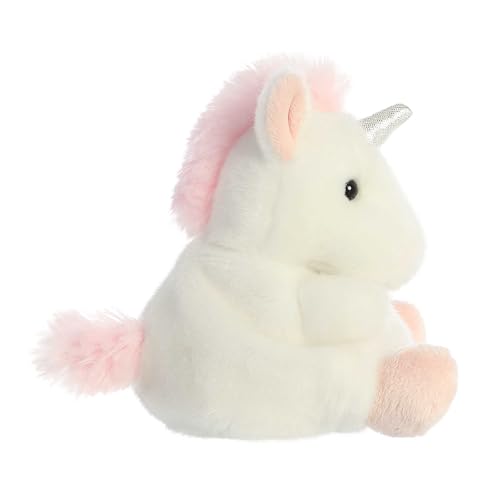 Aurora® Adorable Palm Pals™ Sassy Unicorn™ Stuffed Animal - Pocket-Sized Play - Collectable Fun - White 5 Inches