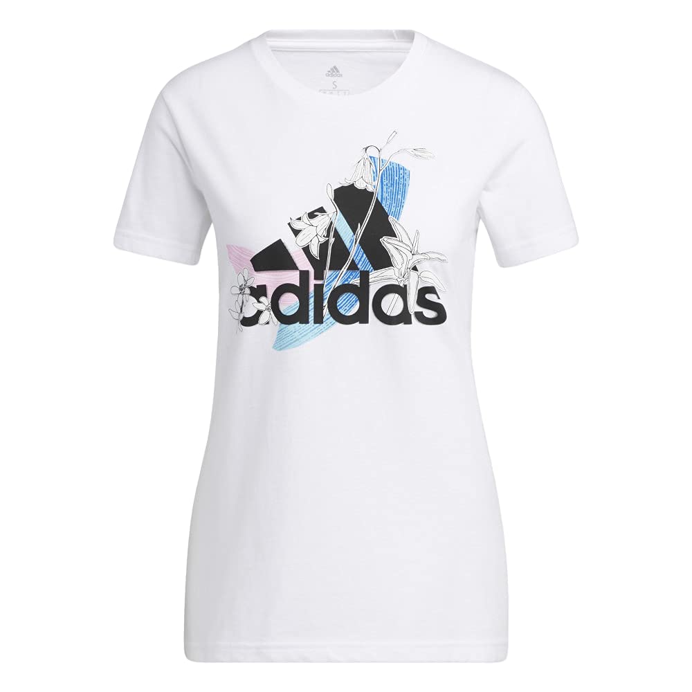 adidas womens Nini Graphics Tee White Large