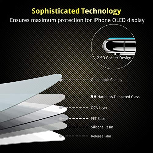 UNBREAKcable 3-Pack Screen Protector for iPhone 11 Pro/iPhone XS/iPhone X, Double Shatterproof Tempered Glass [Easy Installation Frame] [9H Hardness] [HD Clear] [Case Friendly] for iPhone 5.8 inch
