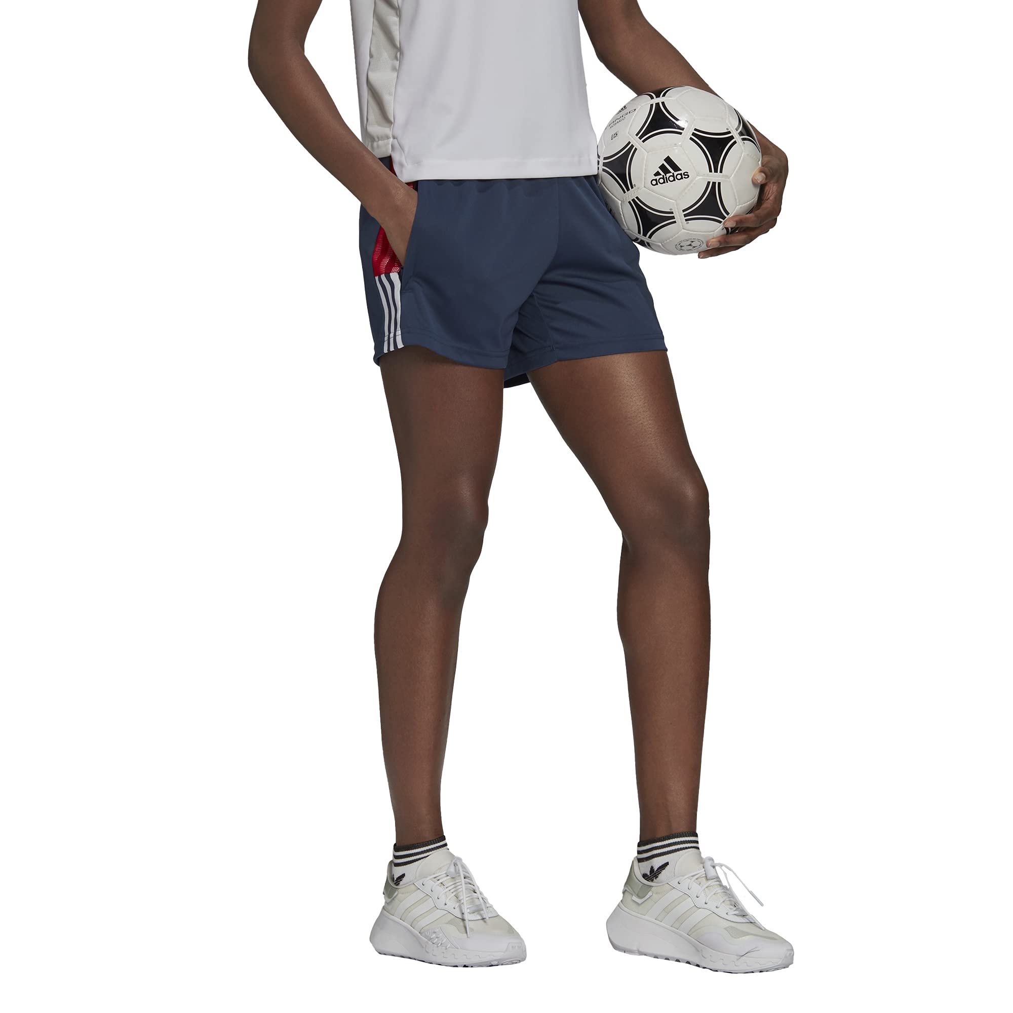 adidas Womens Tiro Training Short Color Up Crew Navy/Vivid Red Small